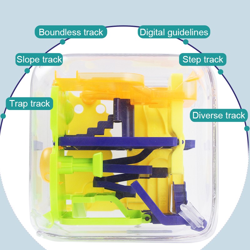 3D Magic Cube Puzzle Maze Hand Game Case Box Marble Puzzle Fun Brain ...