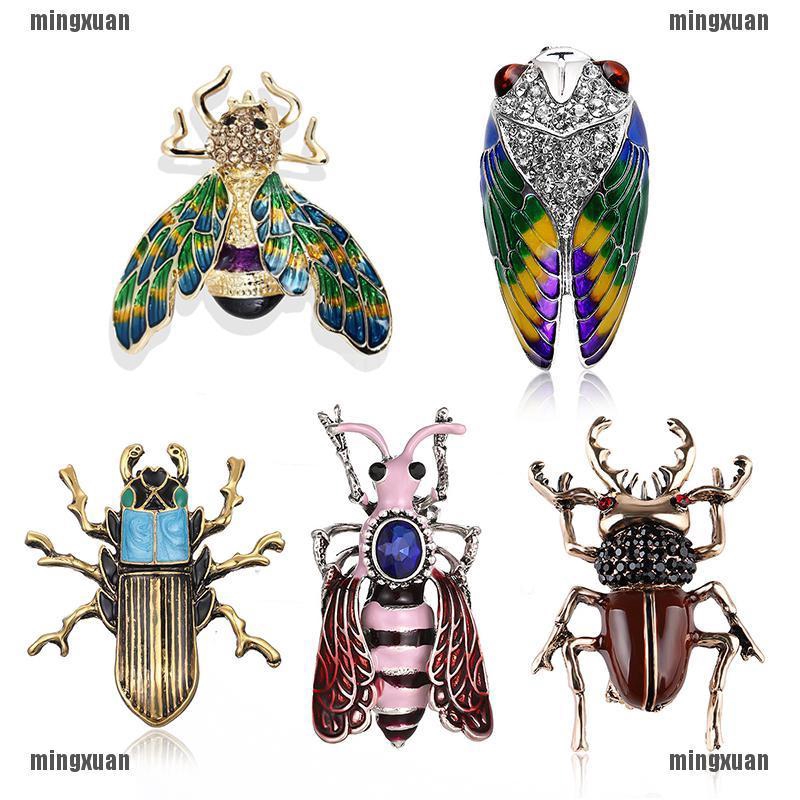 Enamel Animal Insect Bee Rhinestone Crystal Brooch Pin Bouquet Pin ...