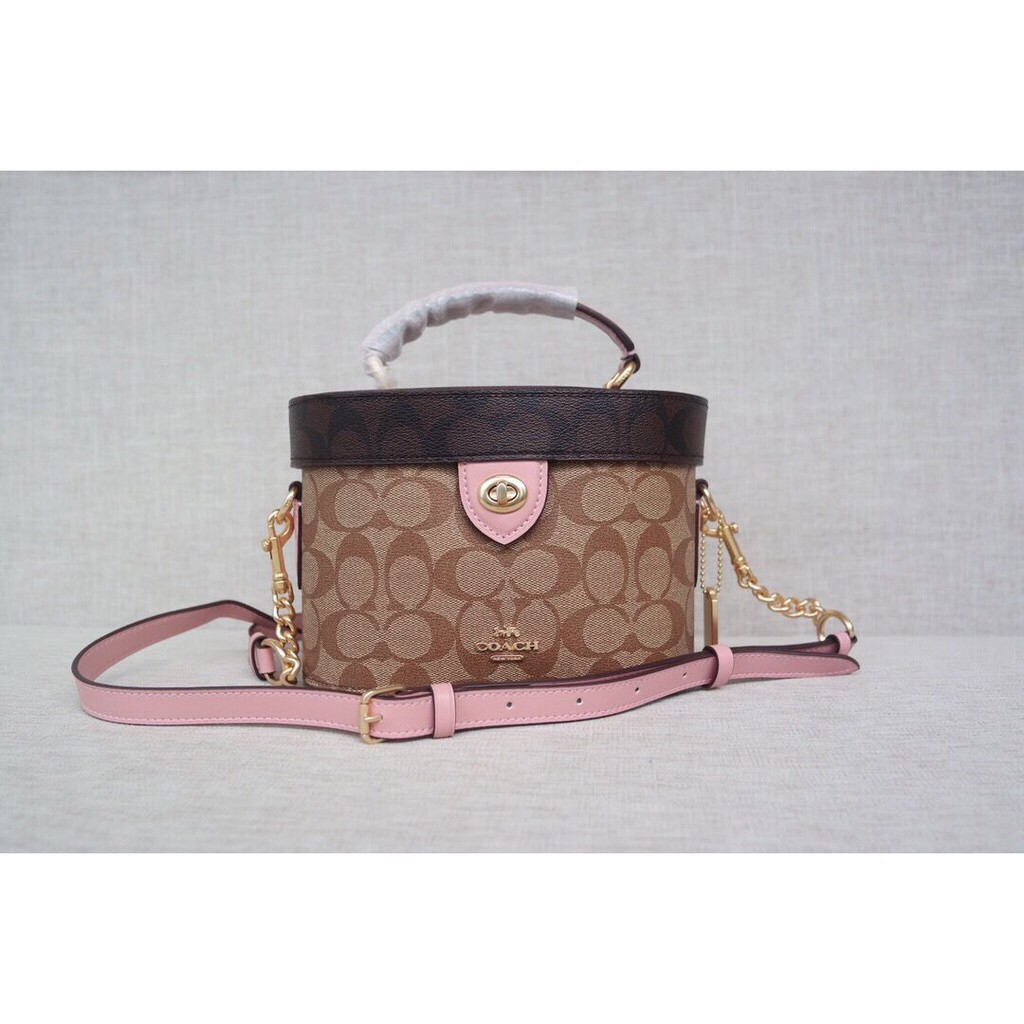 UG การจัดซื้อแบรนด์ดาวรุ่ง COACH 76714 ใหม่กระเป๋าทรงถังผู้หญิงคลาสสิก ...