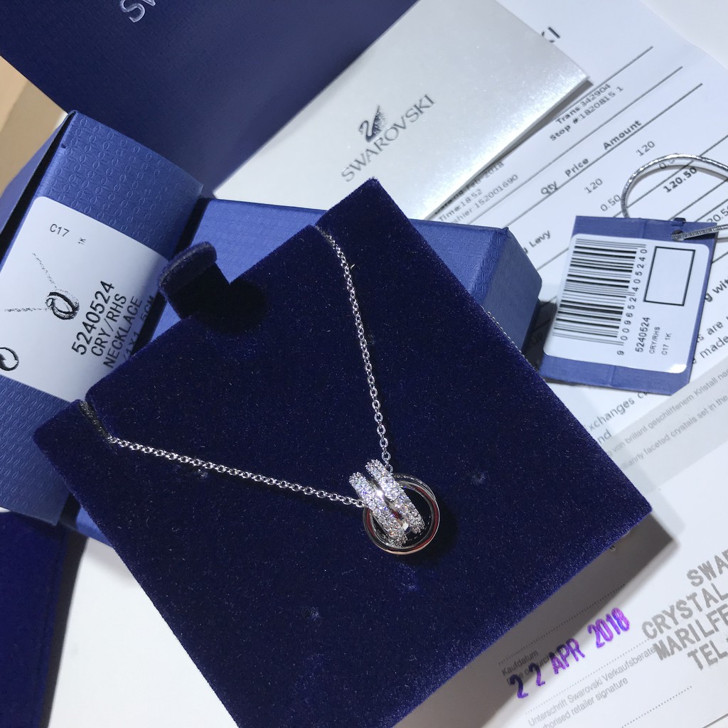 Swarovsk สร้อยคอจี้แหวนคู่สําหรับผู้หญิง 5240524 - hktoth.th - ThaiPick