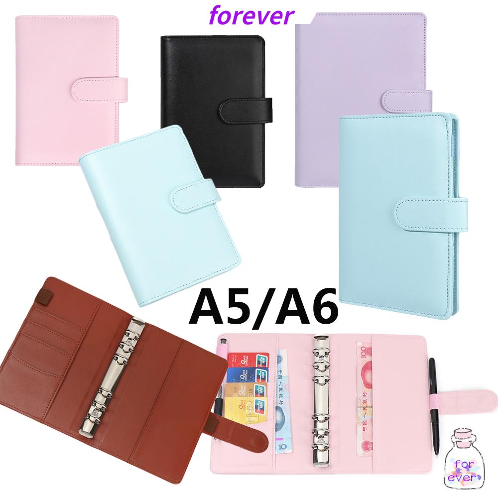 สมุดโน้ตบุ๊ก ปกหนัง PU 6 รู ขนาด A6 A5 พร้อมห่วงหัวเข็มขัด เติมได้ หลากสี สําหรับสํานักงาน ...