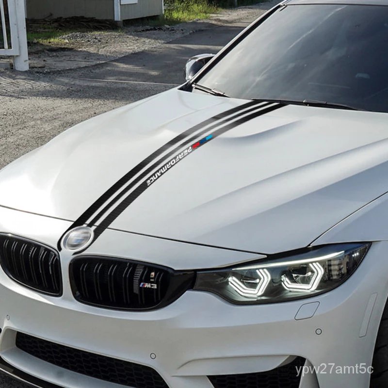 รถHoodฝาครอบเครื่องยนต์Bonnet Racing Stripes Line Decalสติกเกอร์สำหรับ ...