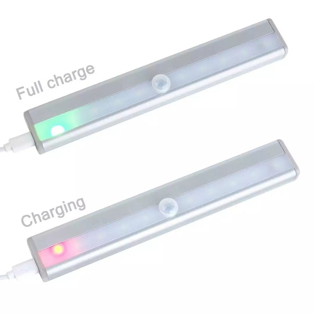 10LED USB Rechargeable Undercounter Cabinet Light Sensor Motivated for ...