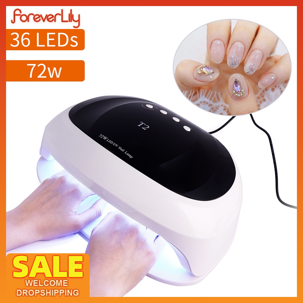 72W Large Nail Dryer LED UV Lamp Intelligent Sensor Nail Gel Dry UV ...