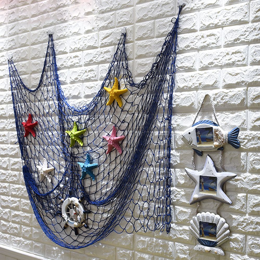 SEPTEMBER Nautical Decor Fish Net Wall Photography Props Beach Ocean ...