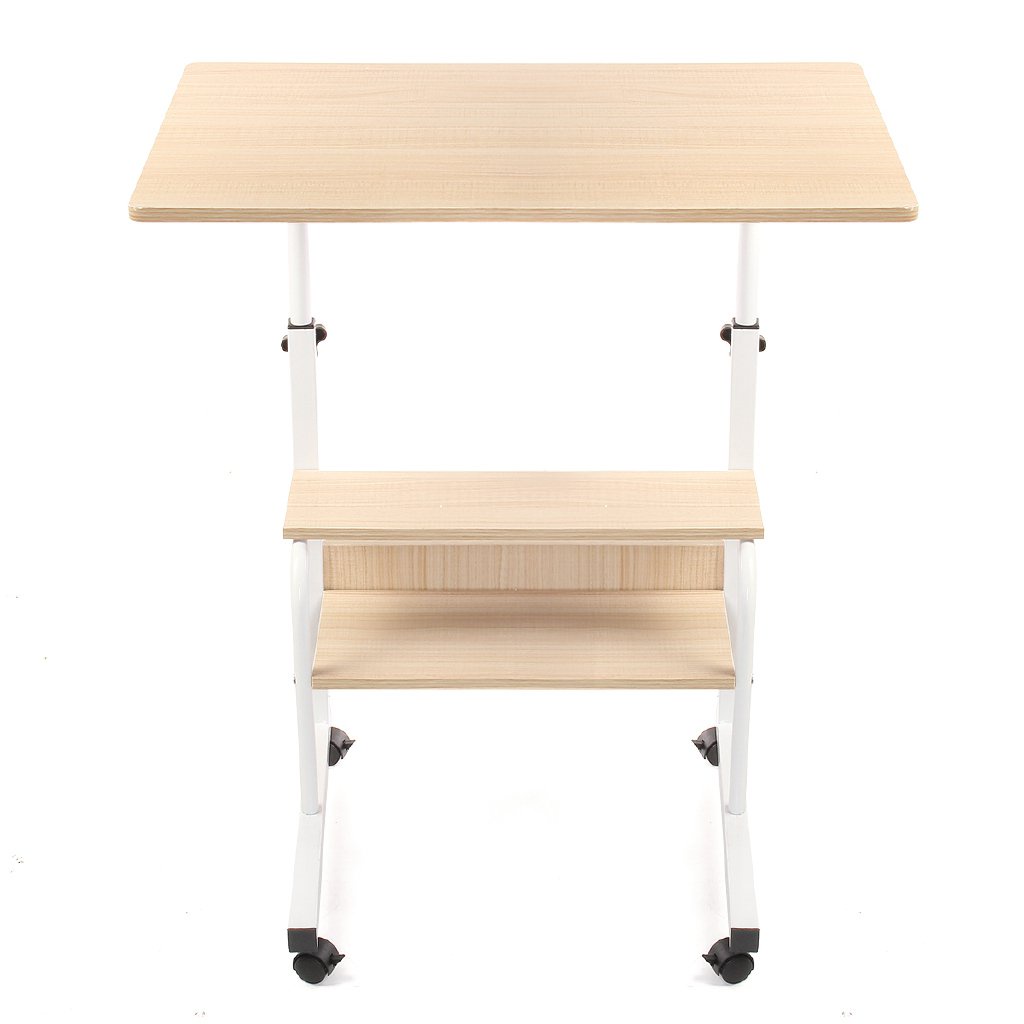 Multifunctional Wooden Brushed Oak Computer Table Movable Bedside ...