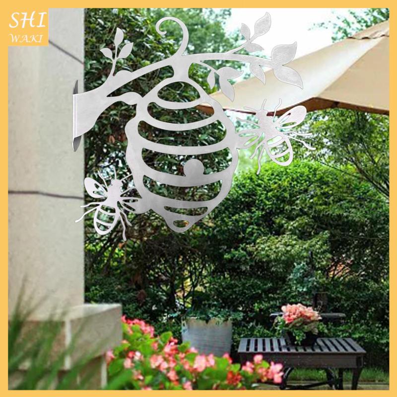 SHIWAKI Creative Metal Bee Hive Garden Decor Honeycomb Bees Gift for ...