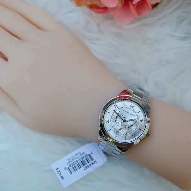 สด-ผ่อน) นาฬิกา สายสแตนเลสสีเงิน หน้าปัด สีเงิน MK6587 Michael Kors ...
