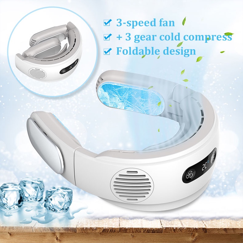 Wearable Mini Air Conditioner Ventilator Portable USB Hanging Neck Fan ...