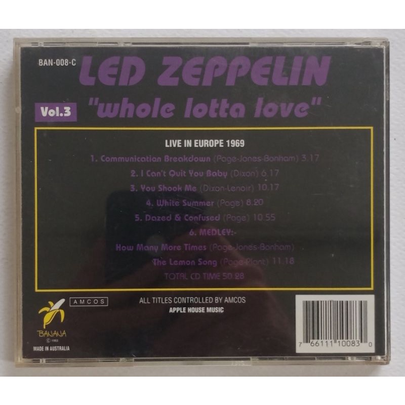 ซีดีเพลง LED ZEPPELIN Whole Lotta Love - Vol.3 (LiveConcert) RARE CD Music - ningyimmee - ThaiPick