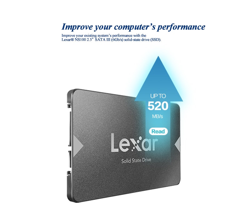 Lexar SSD NS100 512GB 256GB 128GB High Performance Computer Internal ...