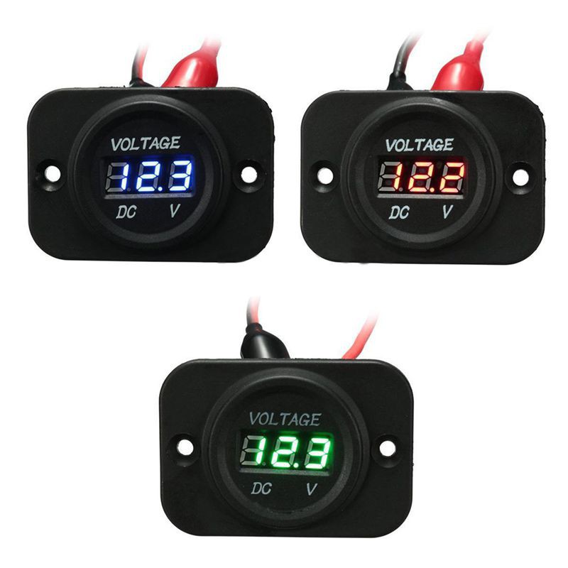 12V-24V Waterproof Car Motorcycle LED Digital Display Voltmeter Voltage ...