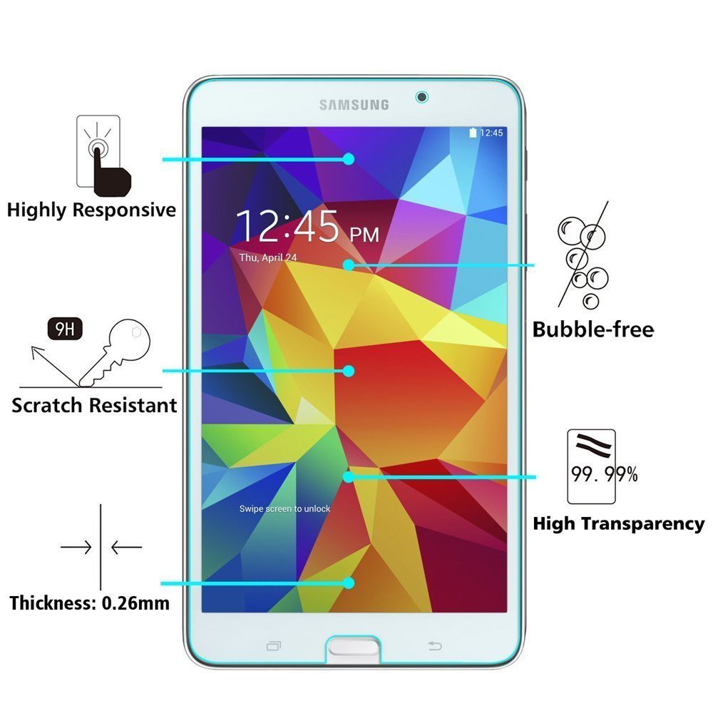 ฟิล์มกระจกนิรภัยกันรอยหน้าจอสําหรับ Samsung Galaxy Tab 4 7.0 Sm-T230 ...