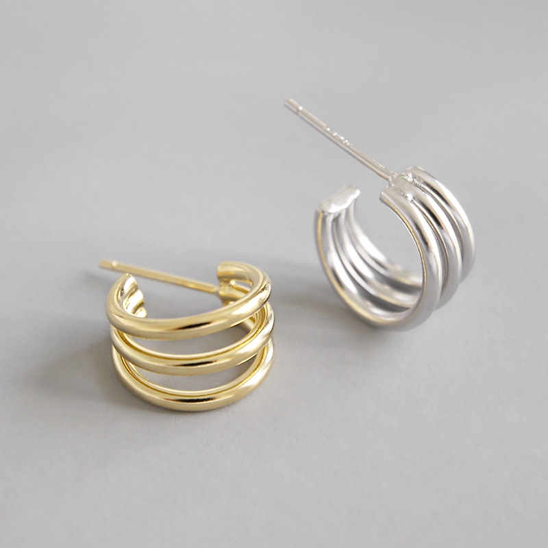 S925 Ins ต่างหูสตรีแบบแป้นทรงกลม - lzc407554290.th - ThaiPick