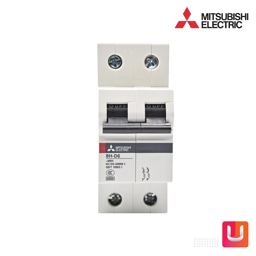 MITSUBISHI - BH - D6 2P 6A - Miniature Circuit Breaker (MCB) - เมนเบรกเกอร์ 6A 2P 6kA - สั่งซื้อ ...