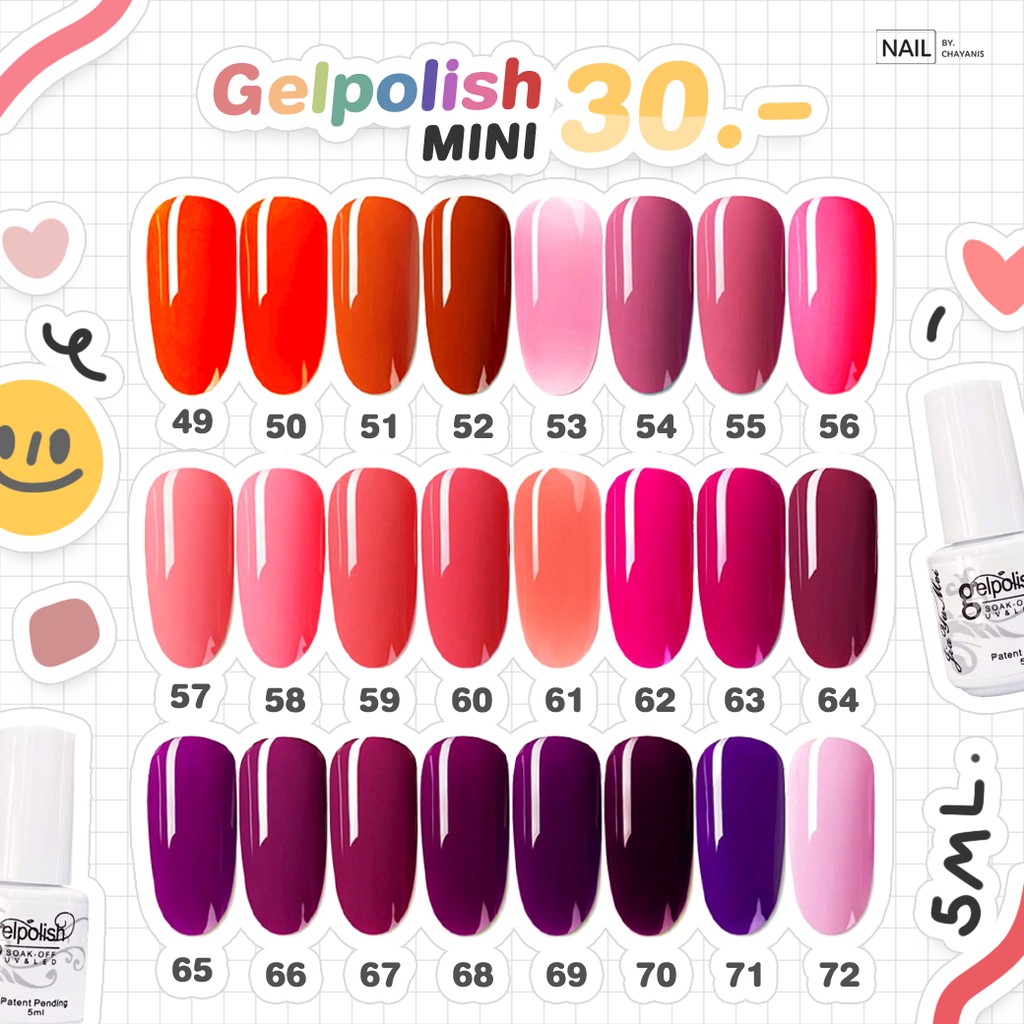 Mini gel color ขวดขาว 5 ml แจ้งสีทางช่องแชท - chayanis.w - ThaiPick