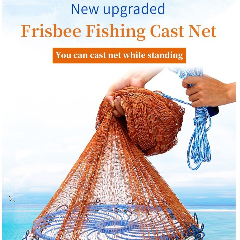 (RM120.60 Tawaran Khas) Frisbee Throwing Net Fishing Net Rotary Net ...