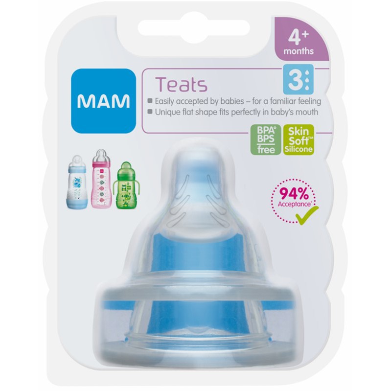 MAM จุกนม เบอร์ 3 ( บรรจุ 2ชิ้น )B123 - mambabythailand - ThaiPick