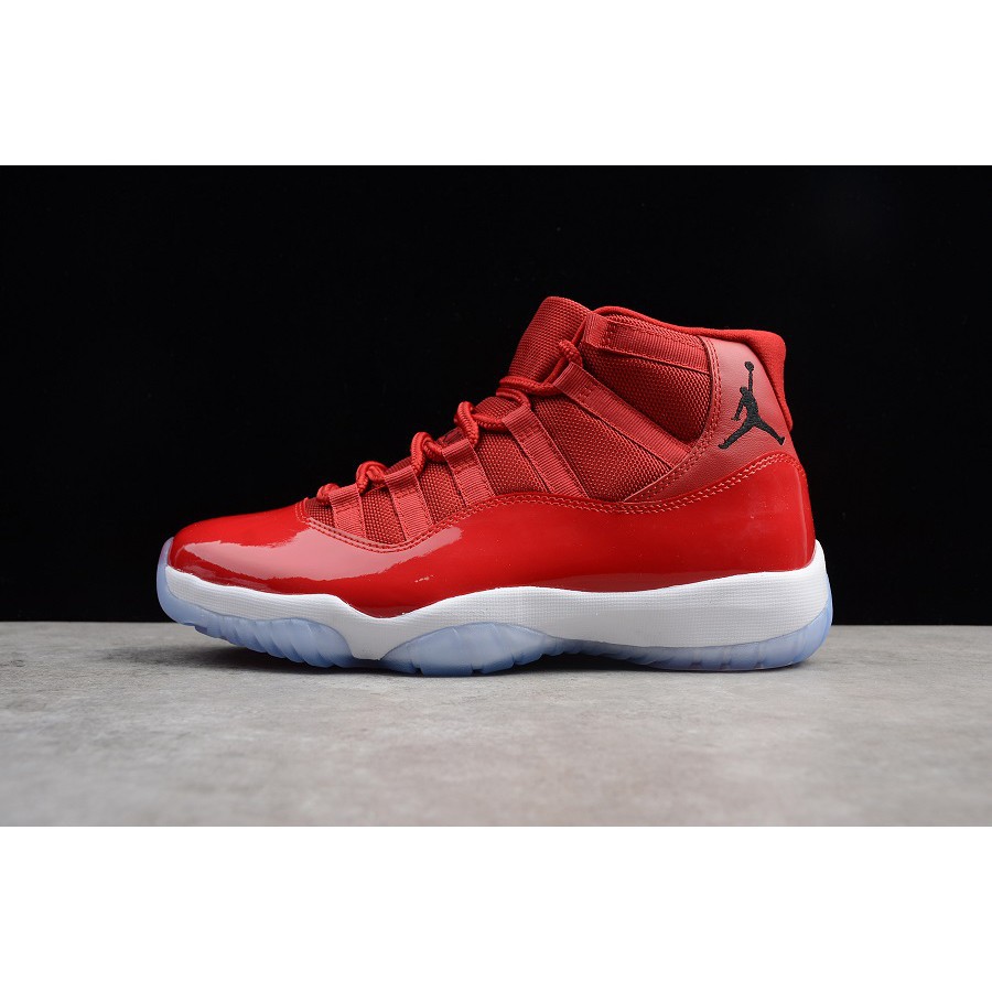 Air Jordan 11 AJ11 จอร์แดน 11 รองเท้าบาสเก็ตบอลสีแดงและขาวสูง12 ...