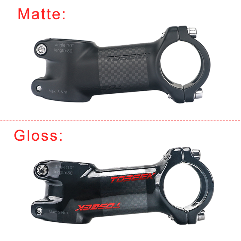 TOSEEK Bicycle Carbon Stem MTB Stem 10/17/25/35 Degree Ultralight Road Bike Handlebar Stem Bike ...