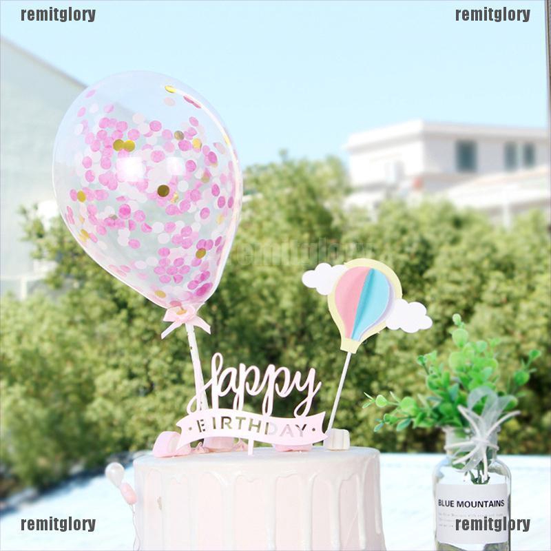 3D Hot Air Balloon Cloud Shape Cake Picks Cupcake Topper Birthday Suppl ...