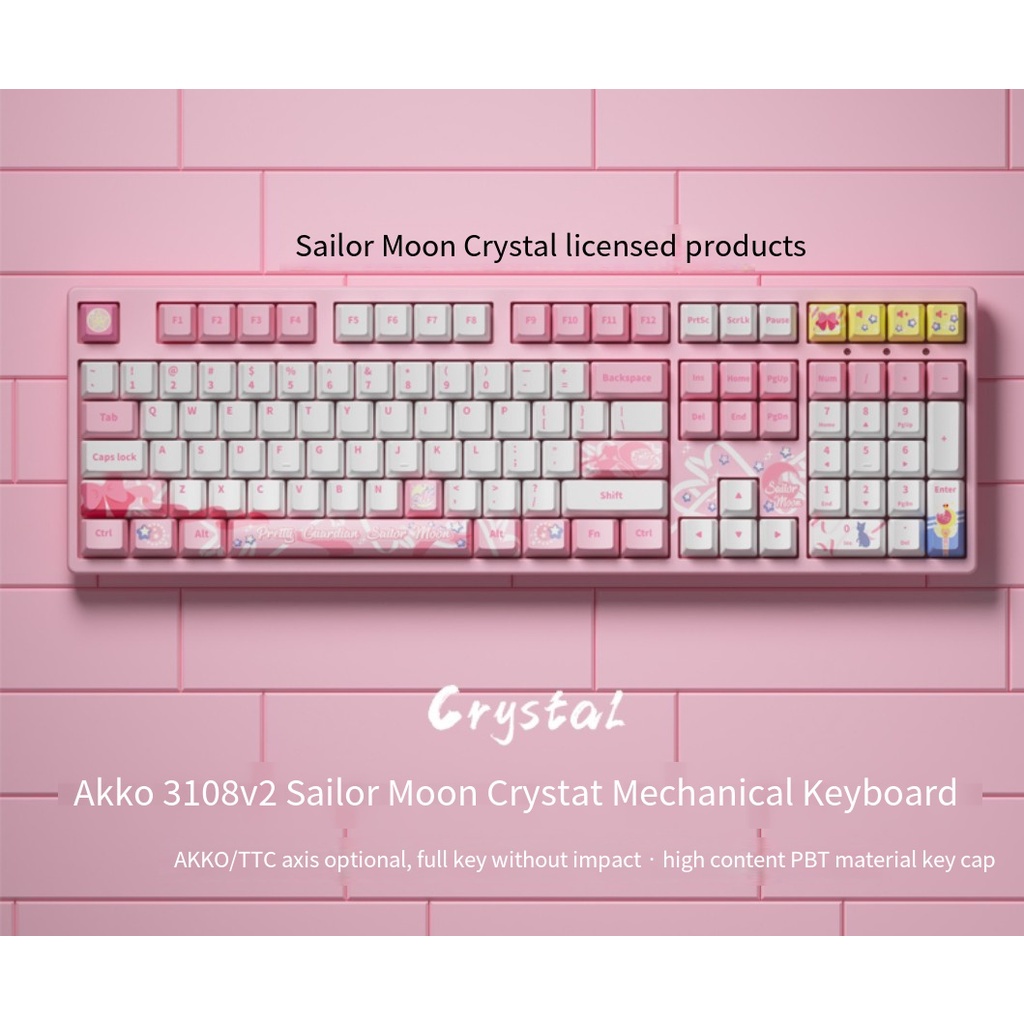 Akko 3108v2 คีย์บอร์ดเมคคานิคอล RGB 108 คีย์ มีสาย สีชมพู สําหรับเด็ก ...