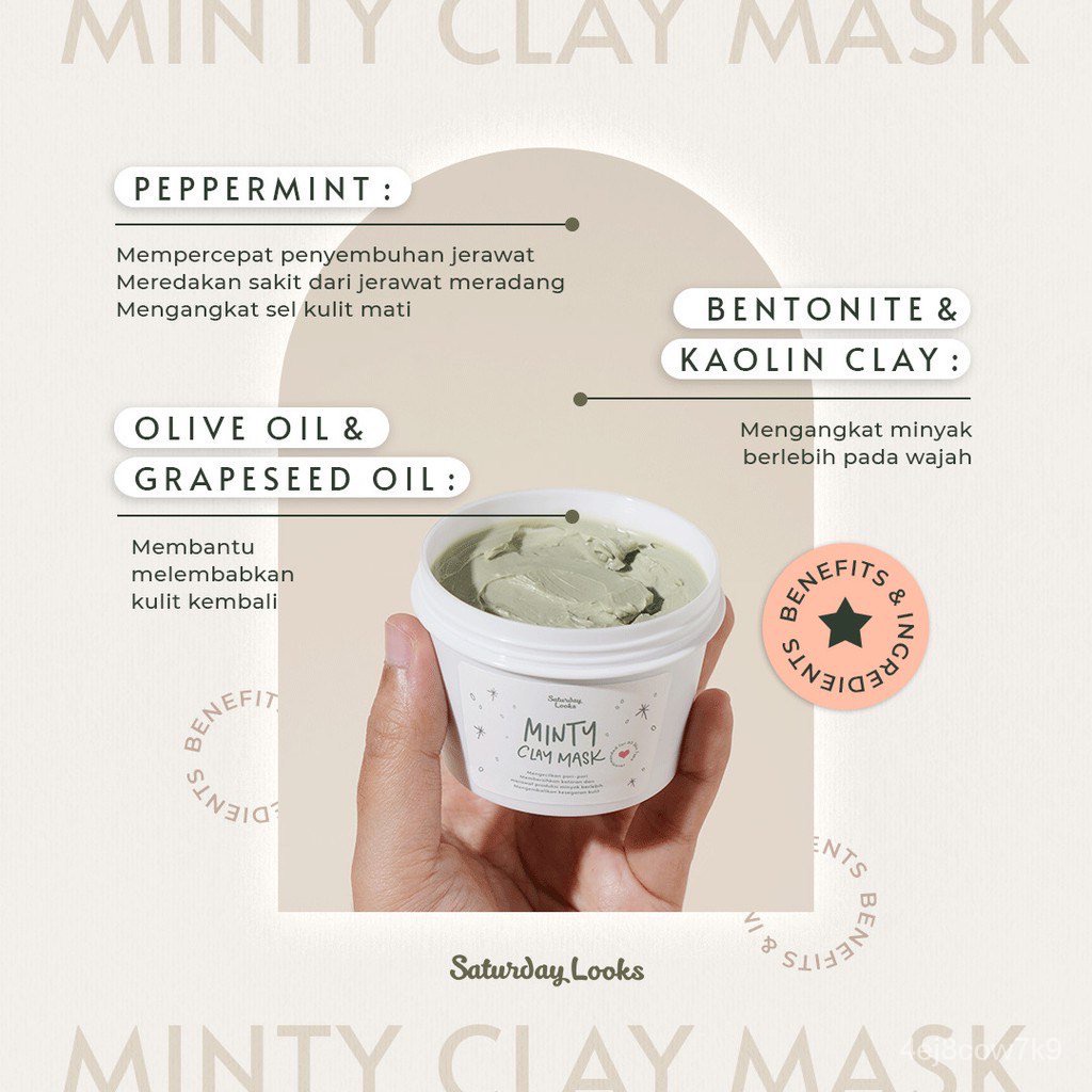 2021Saurday LOOKS Minty Gentle Scrub 125gr Clay Mask 125gr2022 FhOq ...