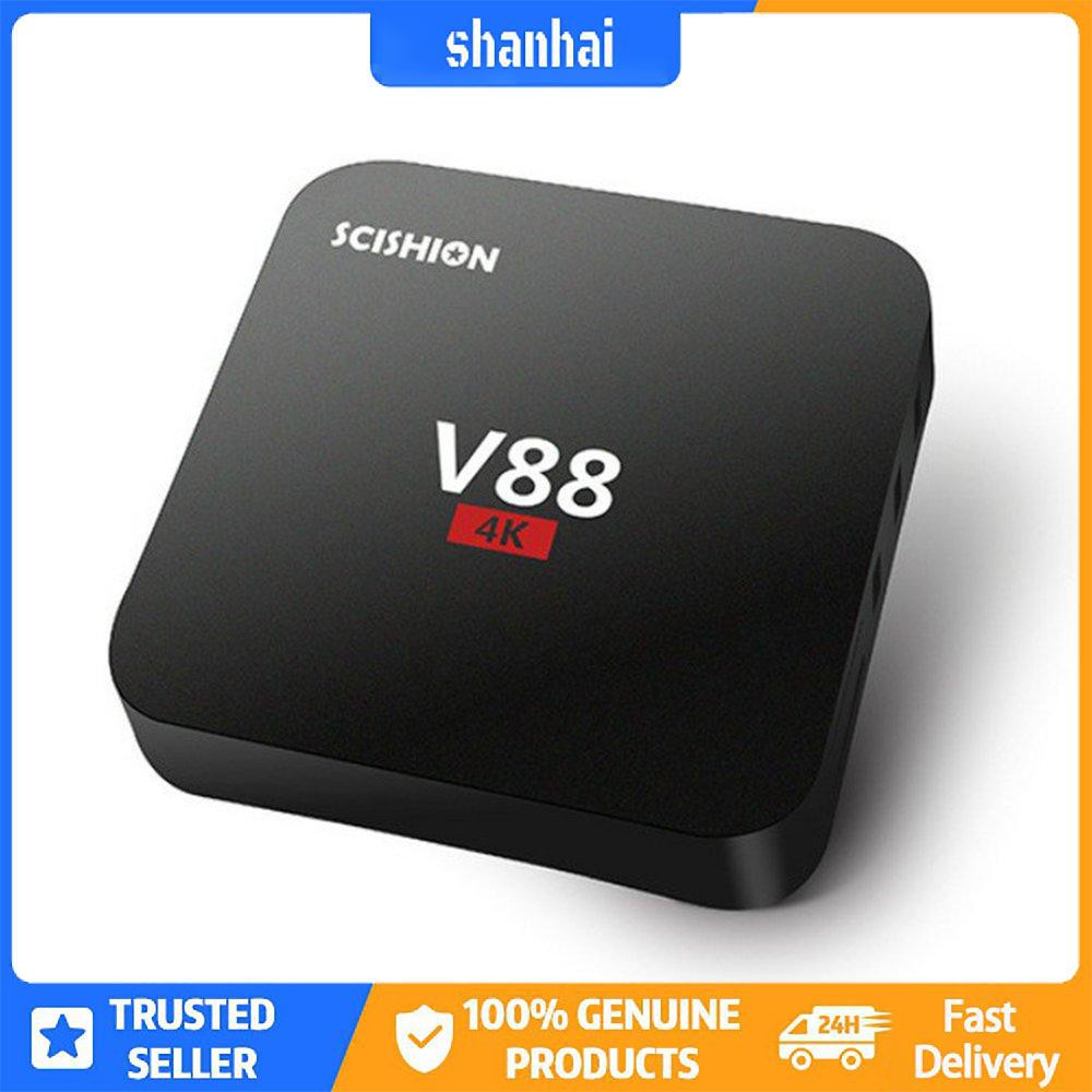 V88 สมาร์ททีวี Set-top Box เครื่องเล่น 4k Quad-core 2G + 16Gb Wifi ...