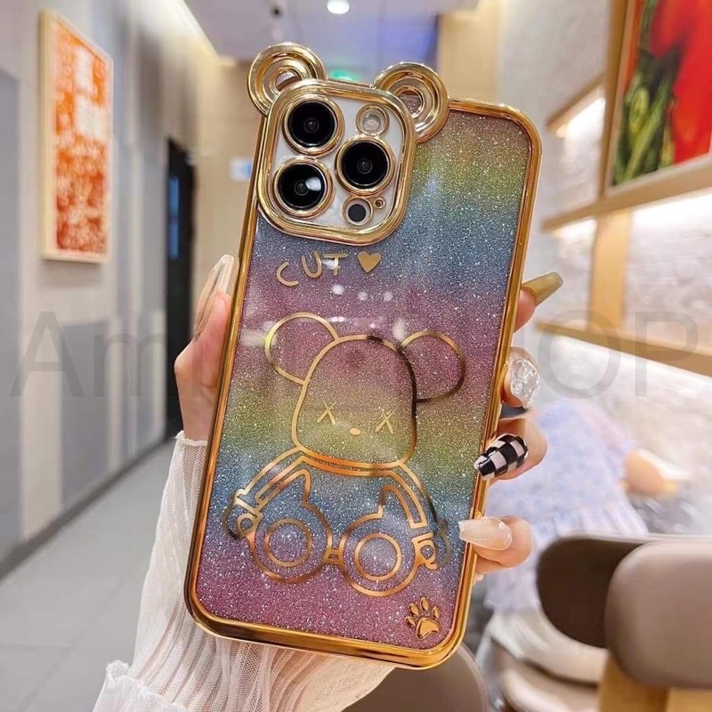 เคลtpuหมี่กากเพชรoppoa12 A5s A7 F9 A57 4g A57 5g A77 5g Reno7z