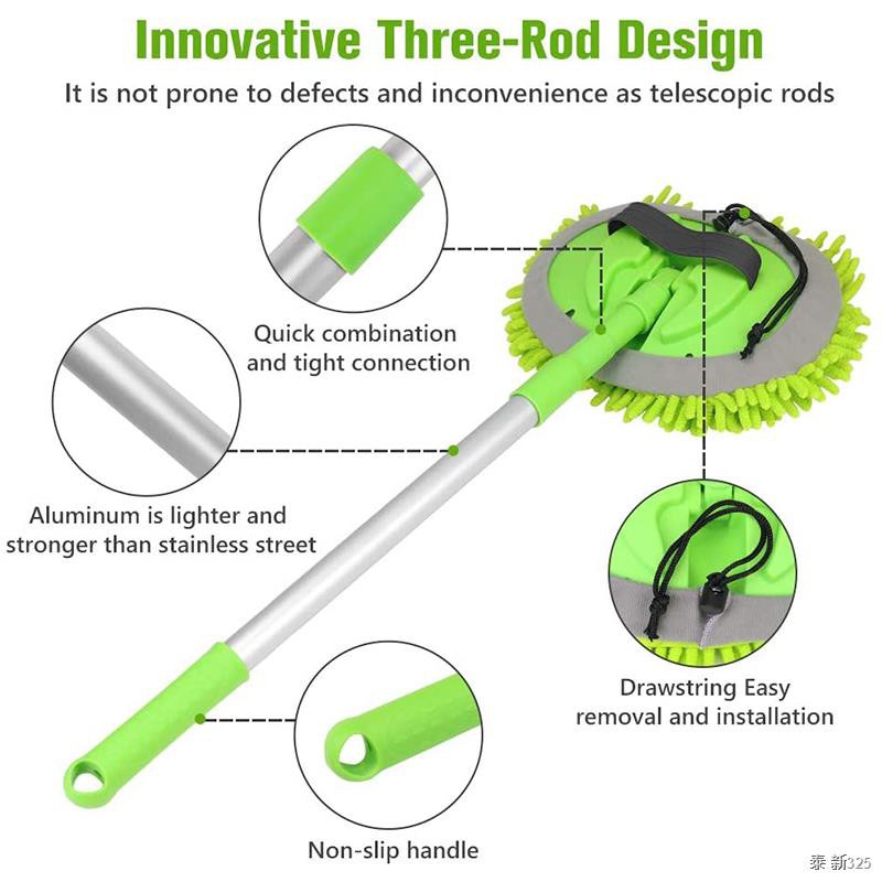 2 in 1 Car Cleaning Brush Car Wash Brush Telescoping Long Handle ...