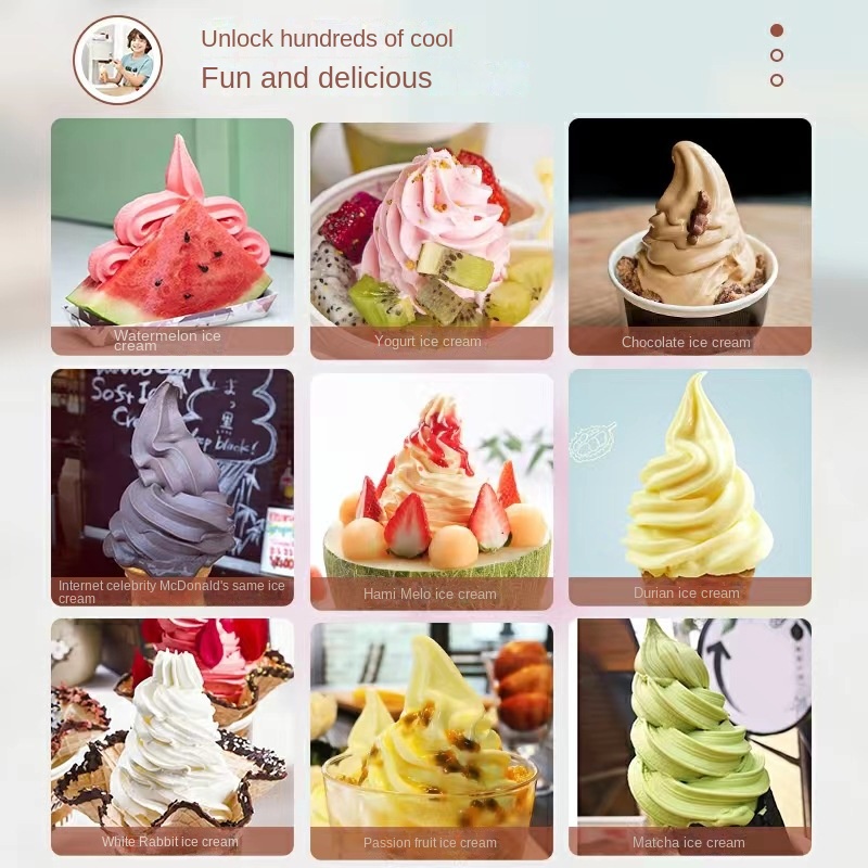 เครื่องทำน้ำแข็งHome ice cream machine children fruit cone machine full ...