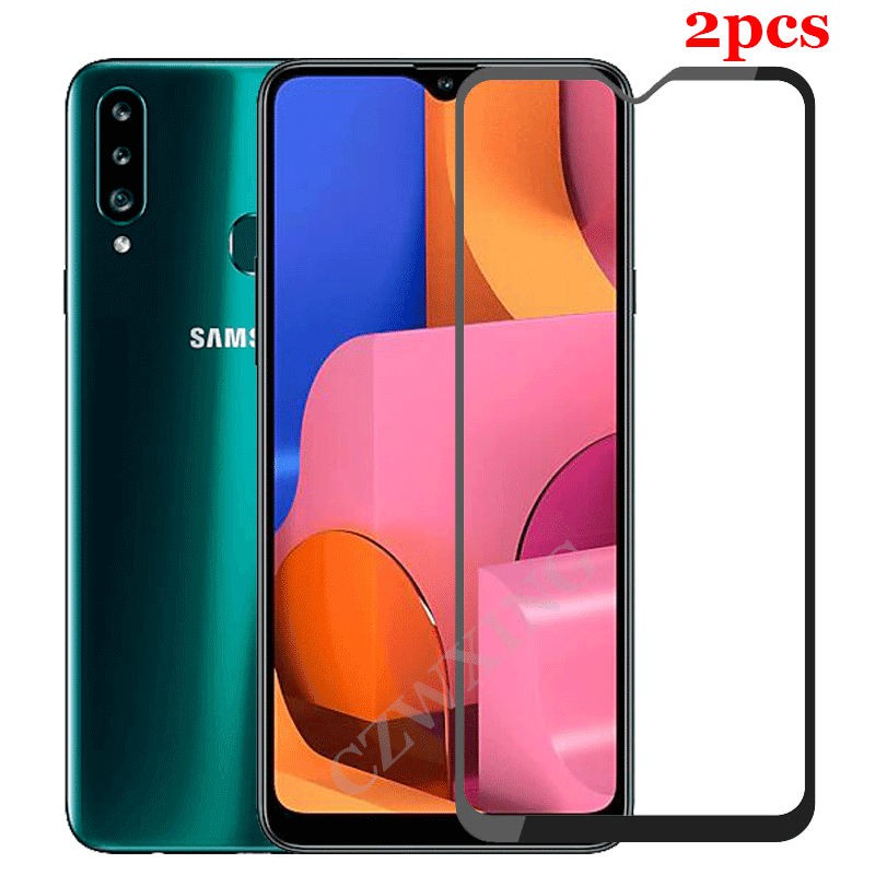 2PCS กระจก Samsnug Galaxy A20S Tempered Glass Full Cover Glue Glass ...