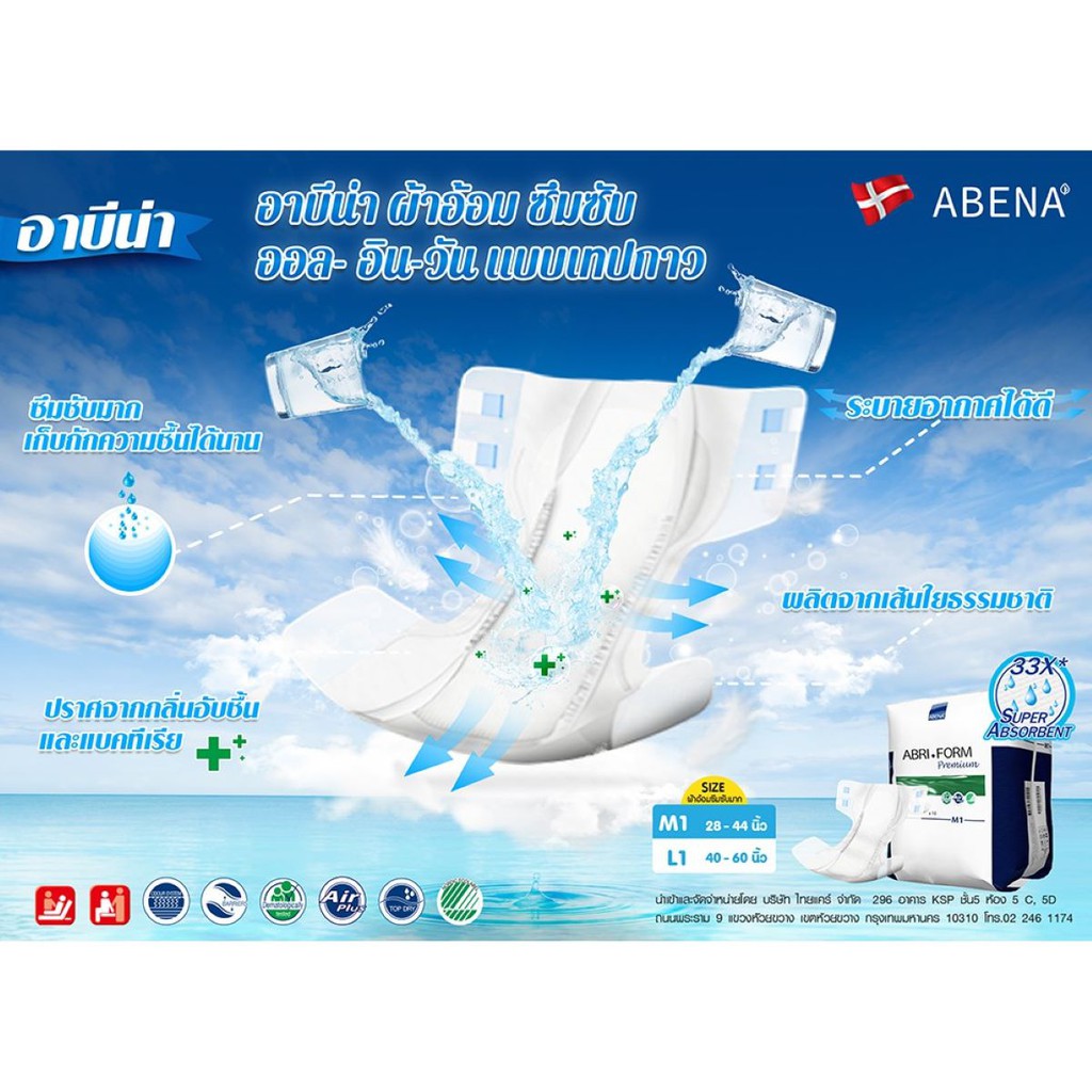 -ผ้าอ้อมผู้ใหญ่ ABENA - แบบเทปกาว - แพ็ค 20 ชิ้น - Made in Denmark Size ...