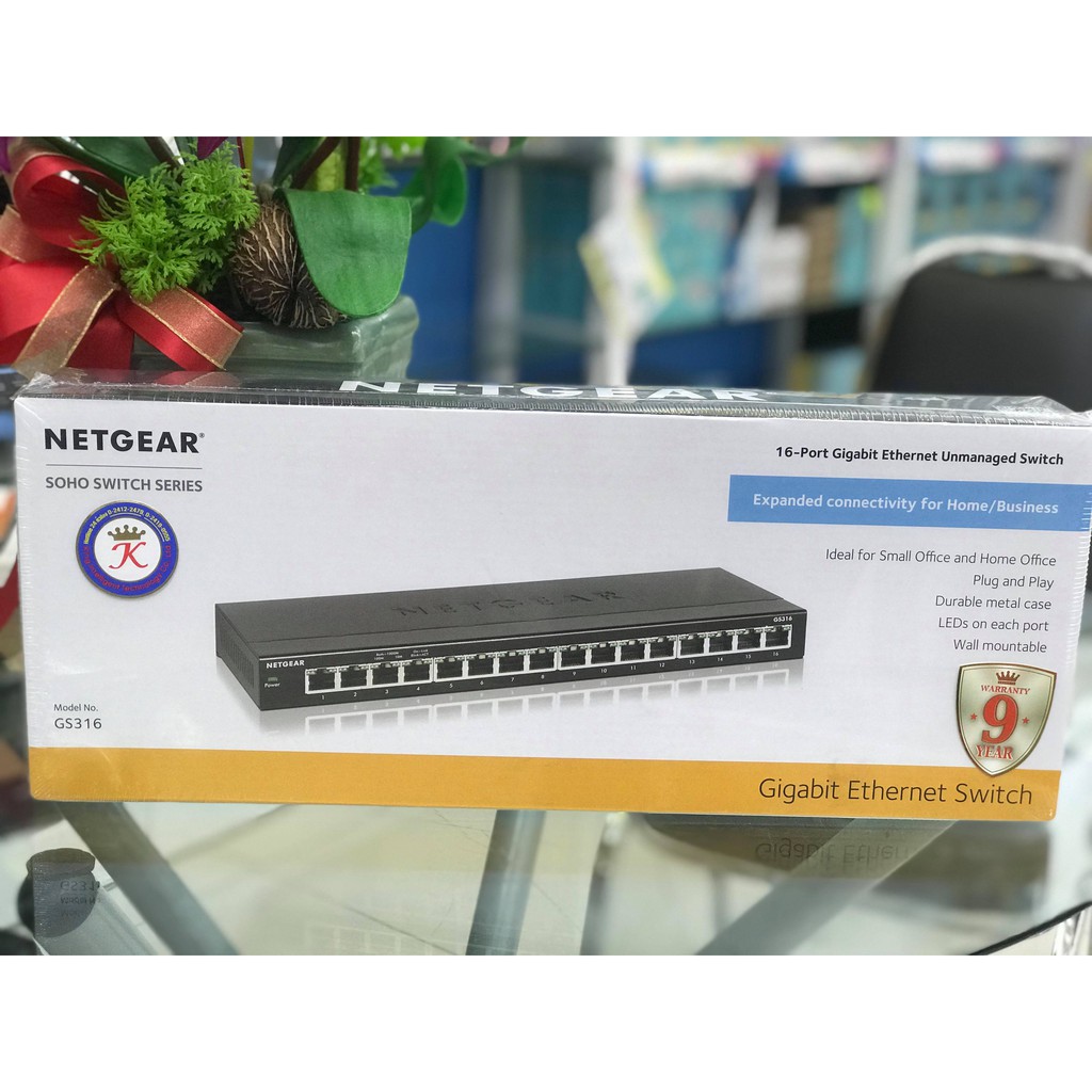 Netgear GS316 16-Port Gigabit Ethernet Switch | Shopee Thailand