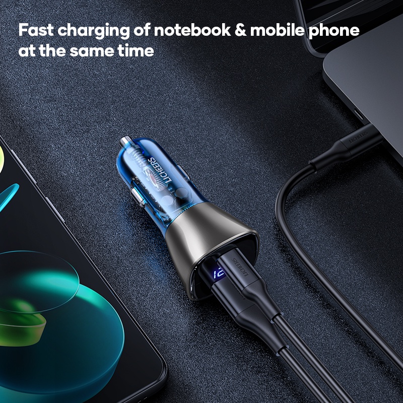 TABLLYUGE A9S Fast Car Charger 8 Port Multi USB LCD Display Phone ...