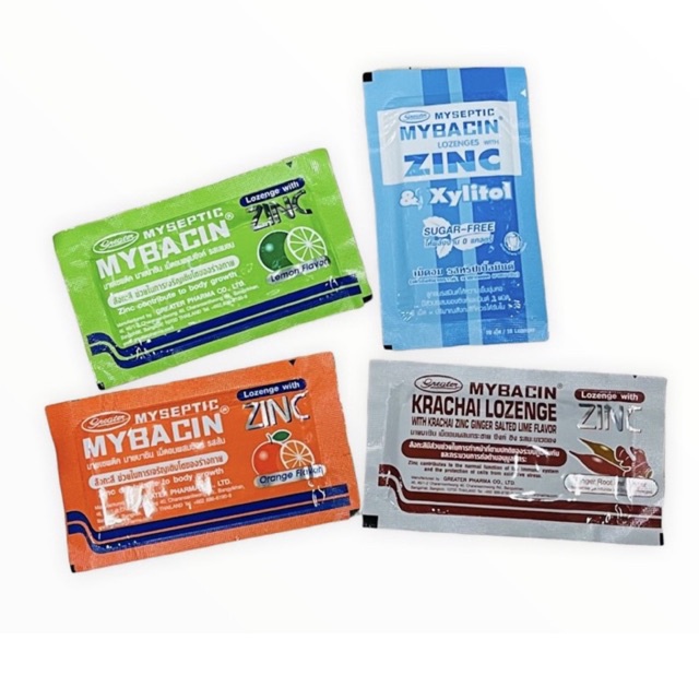 MyBacin Zinc Lemon(พร้อมส่ง) ยาอมมายบาซิน ซิงค์ รสมินท์ รสมะนาว รสส้ม ...