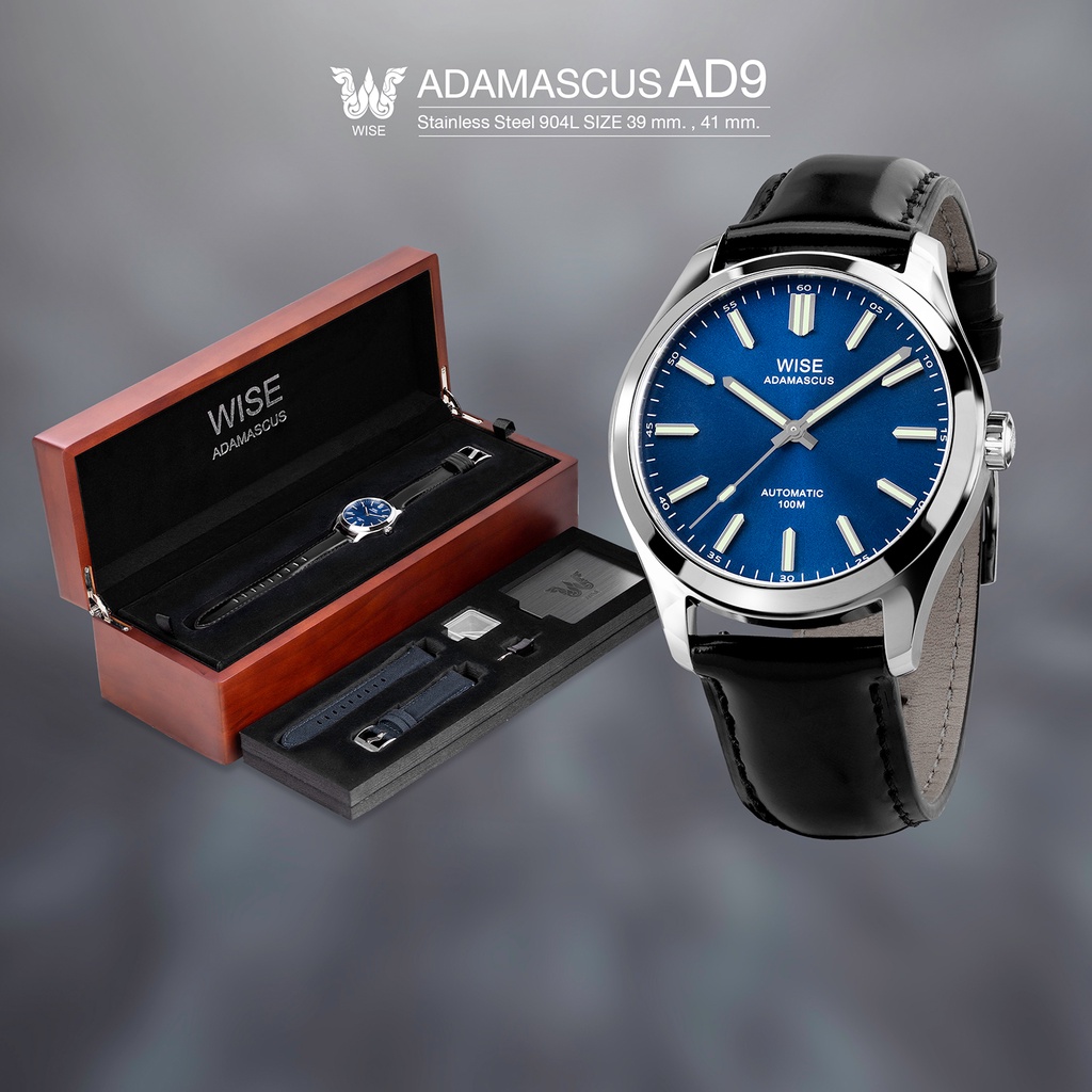 WISE Adamascus AD932 ขนาด 39 mm 41 mm. No Date Stainless 904L Full Set ...