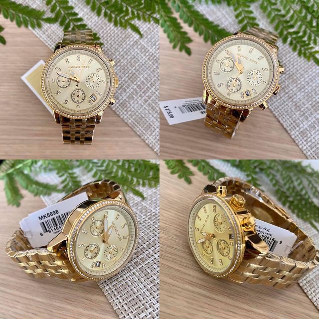 MK5698 ขนาด 36 millimeters NEW WOMENS MICHAEL KORS GOLD RUNWAY ...