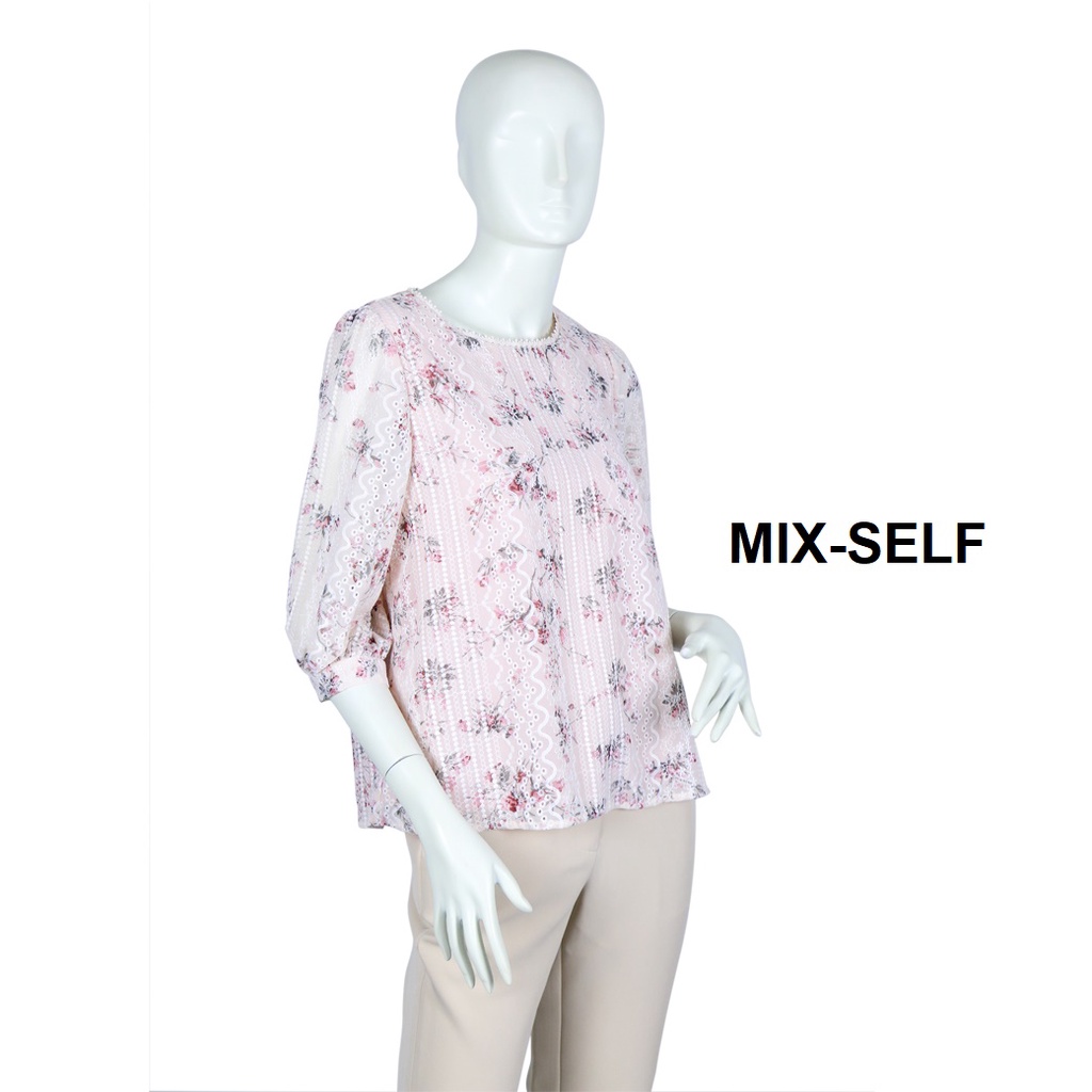 Mix-Self เสื้อเบลาส์ผ้าลายดอกไม้มีลายปัก รุ่น IB74644 - iccshopping ...