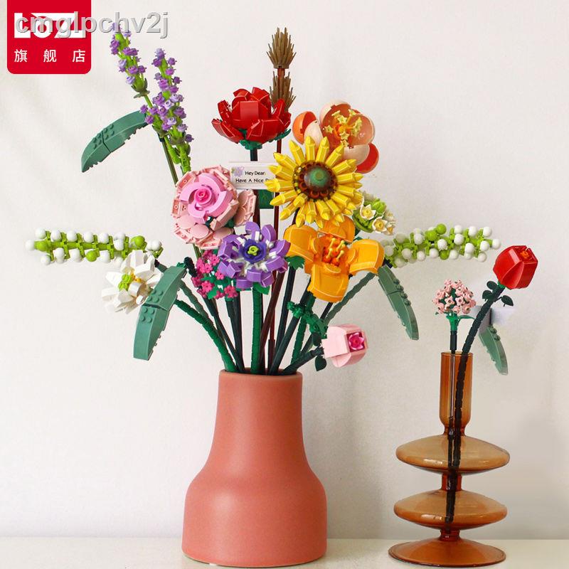 Lizhi Loz Building Block ช่อดอกไม้ Immortal ดอกไม้ ดอกไม้แห้ง Rose ดอก ...
