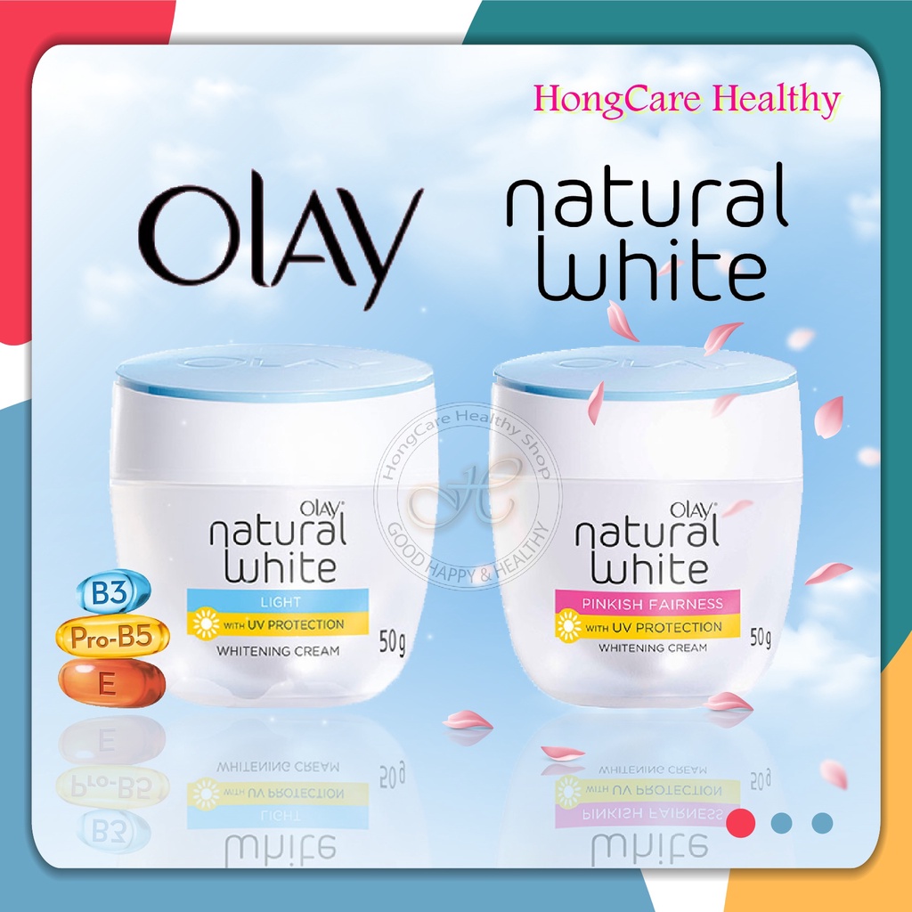 Olay Natural White SPF24 50g. ครีมเพื่อผิวขาวกระจ่างใส [ 2 สูตร : Light ...