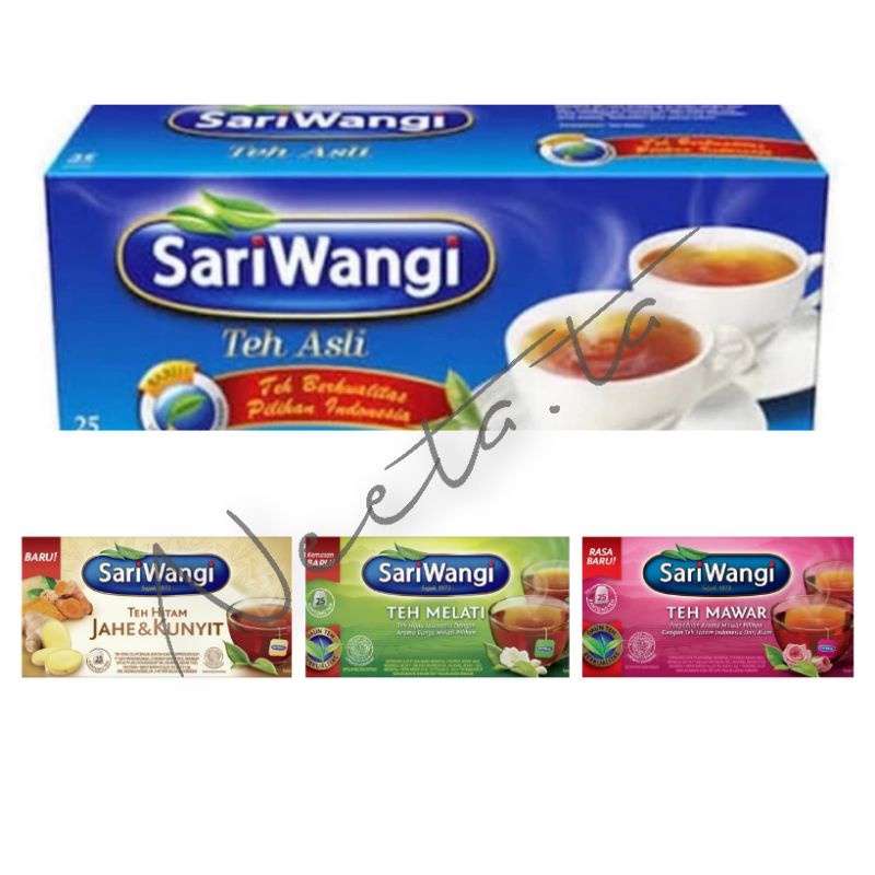 ชาดำอินโดนีเซีย sariwangi tea ขนาด 25 ซอง รส teh Asli teh mawar teh ...