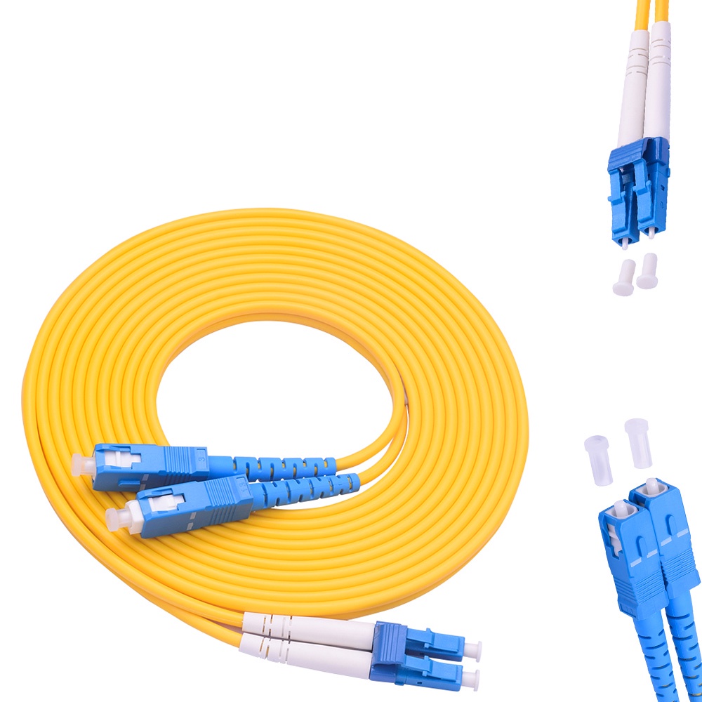 SCUPC-LCUPC Singlemode Duplex Fiber 3.0mm PVC Fiber optic jumper Fiber ...