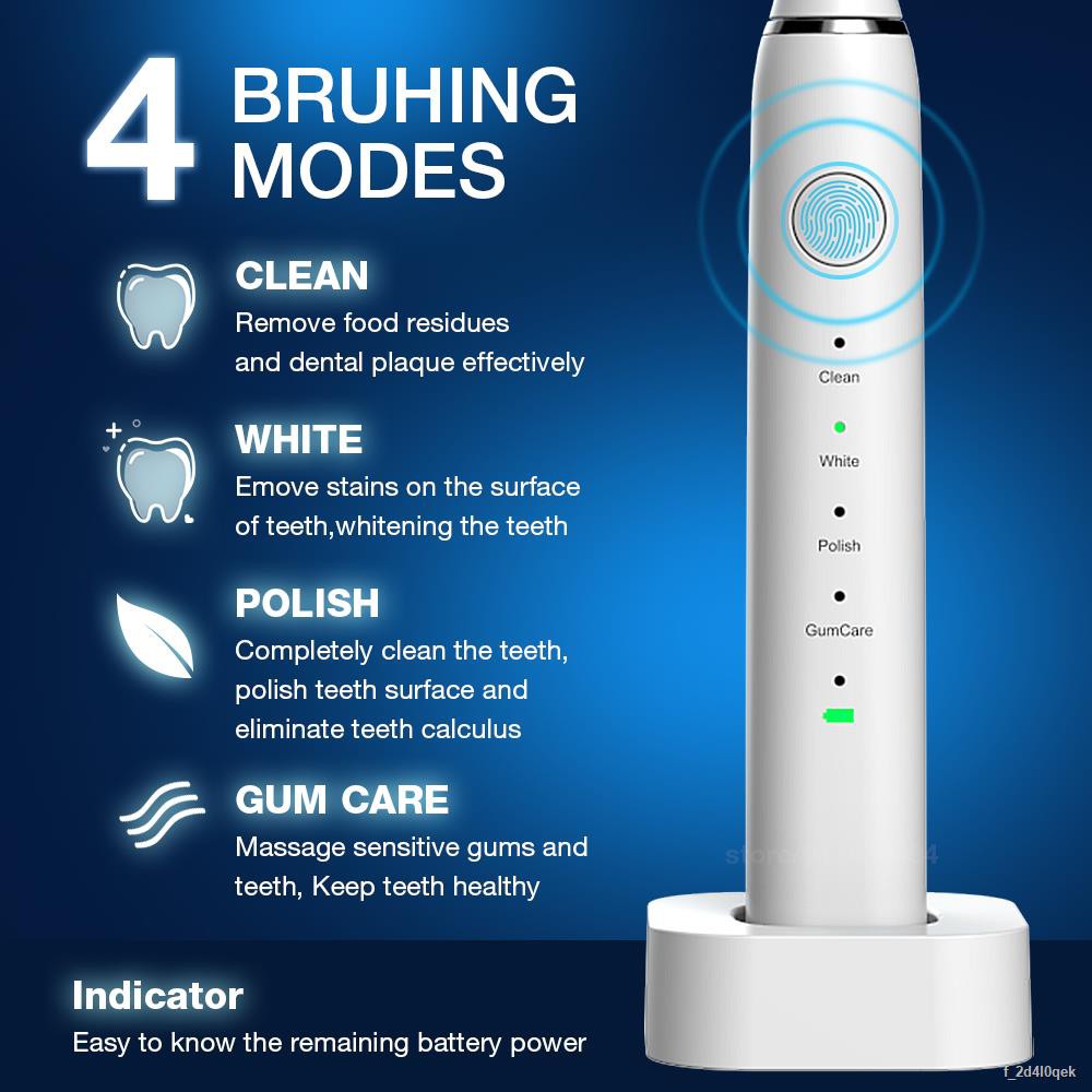☈Super Sonic Electric Toothbrushes Washable Electronic Whitening Teeth ...