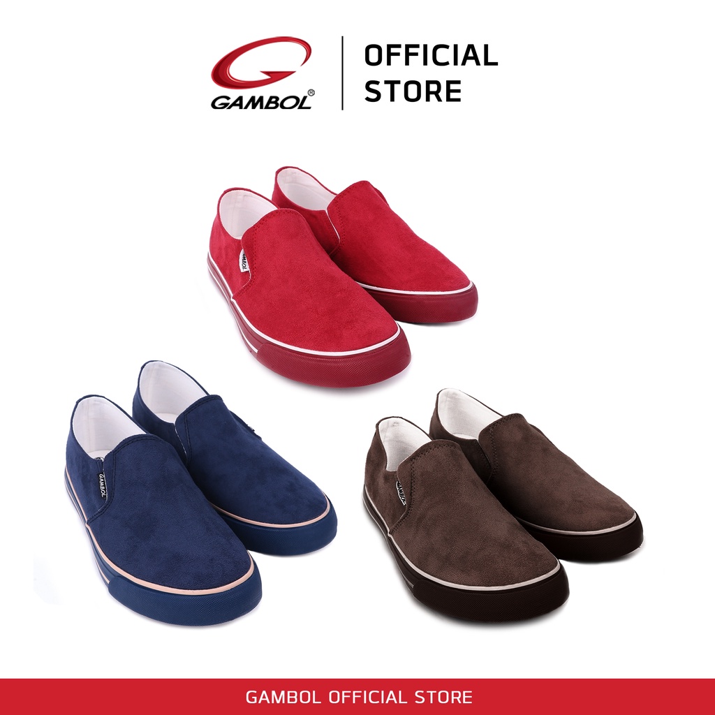 GAMBOL แกมโบล รองเท้าผ้าใบ รองเท้าผ้าใบผู้ชาย รองเท้าสลิปออน GB82087 ...