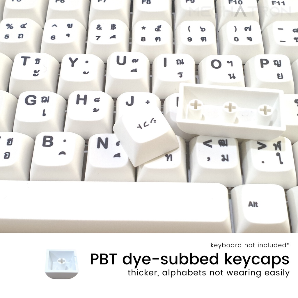 Thai Keycaps Minimalist White XDA Thai Keycap Set ปุ่มคีย์แคปภาษาไทย ...