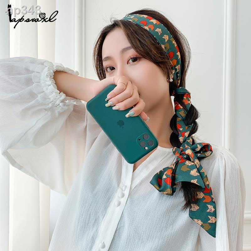 ins silk scarf headband หญิงผูกผม sen tie net red headscarf headdress ...