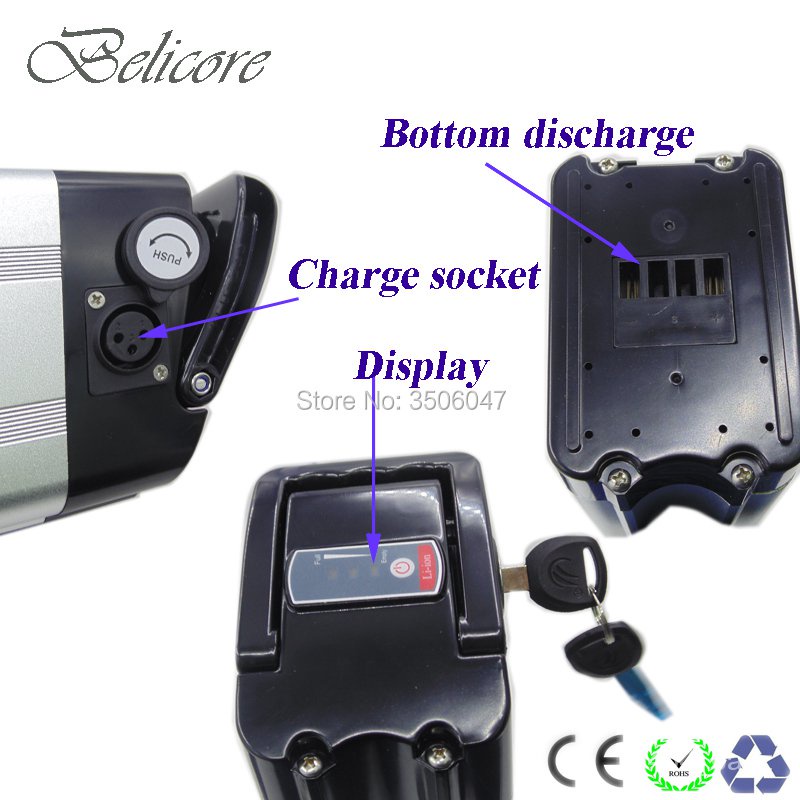 แบตเตอรี่จักรยานไฟฟ้า 24v 36v 48v silver fish battery case electric ...