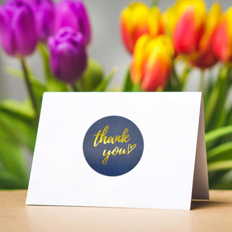 Thmy สติ๊กเกอร์ Thank You ฟอยล์สีทองขนาด 1 นิ้ว 500 ชิ้นสําหรับตกแต่ง ...