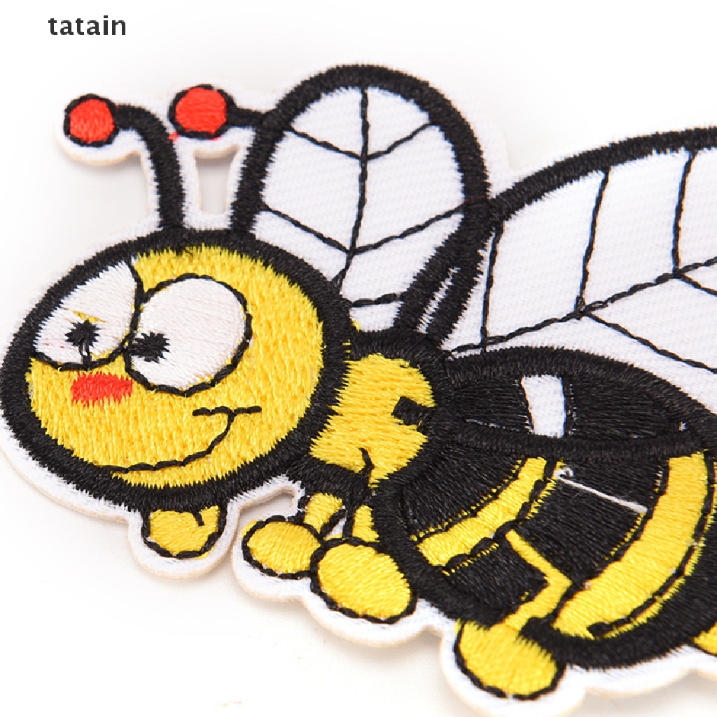 TAT bee embroidered sew iron on patches set badge bag fabric applique ...